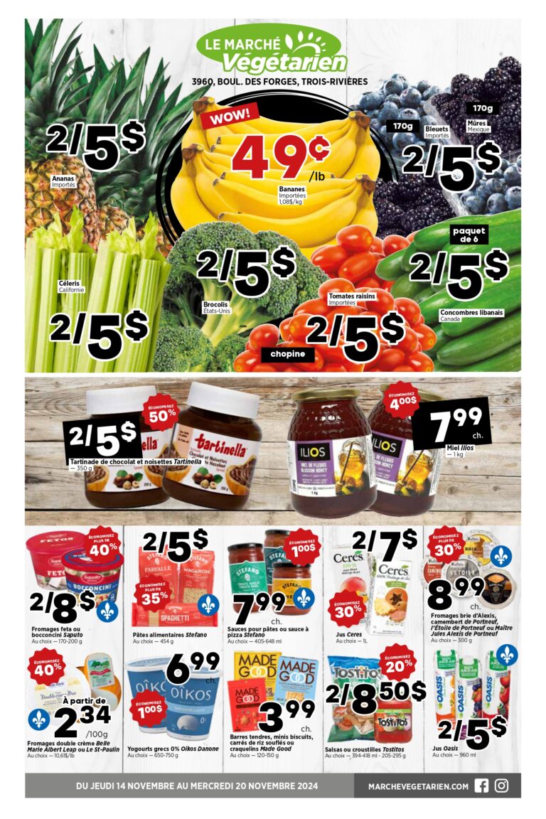 Circulaire Marché Végétarien cette ☀️ semaine et ️ la prochaine ⬇️