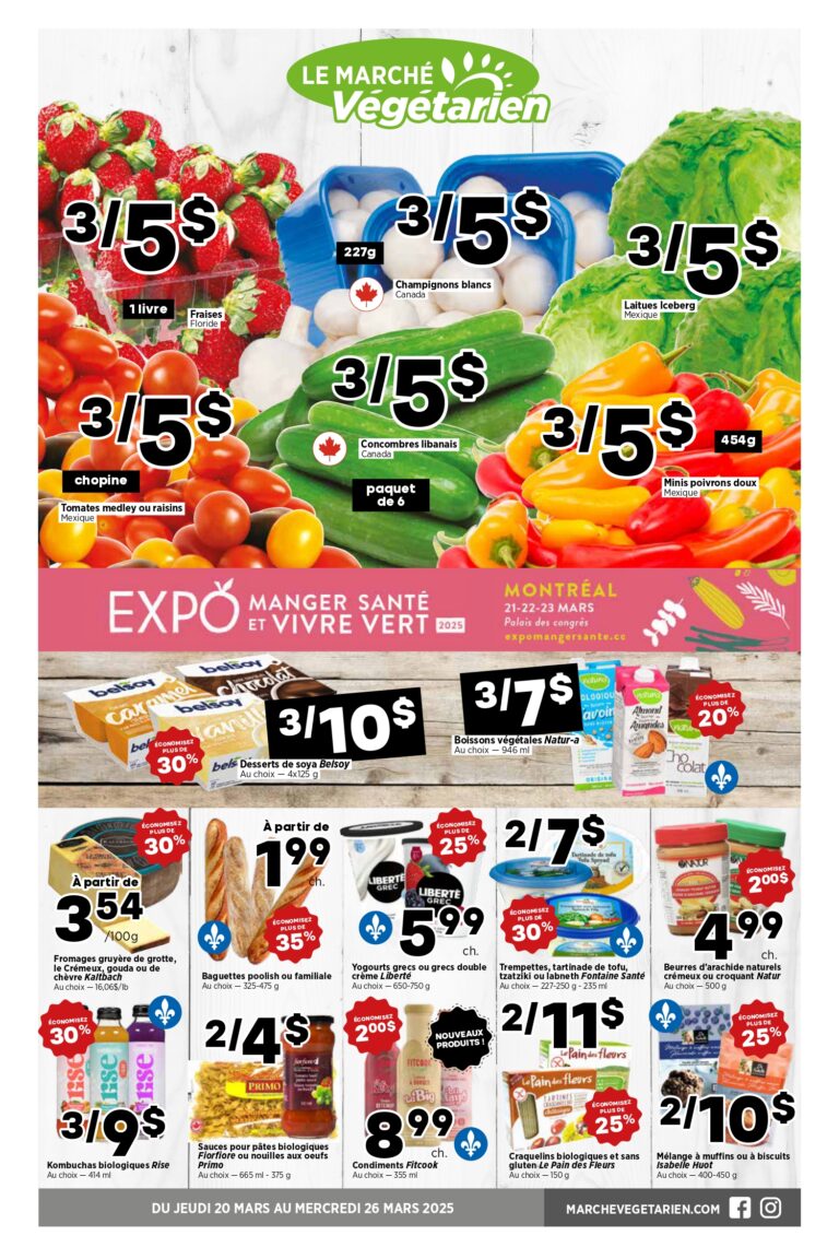 Circulaire Marché Végétarien cette ☀️ semaine et ️ la prochaine ⬇️
