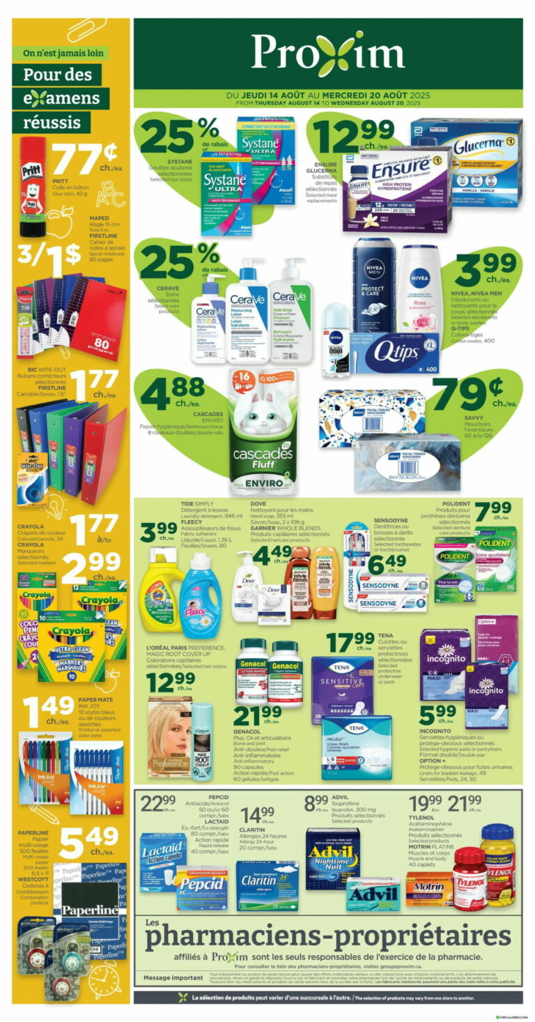 Circulaire Proxim cette ☀️ semaine et ️ la prochaine ⬇️